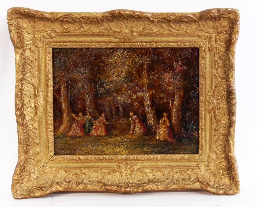 Adolphe Joseph Thomas Monticelli | Forest scene with noble company ...