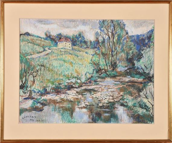Louis Charrat | Paysage à l'étang, 1967. (1967) | MutualArt