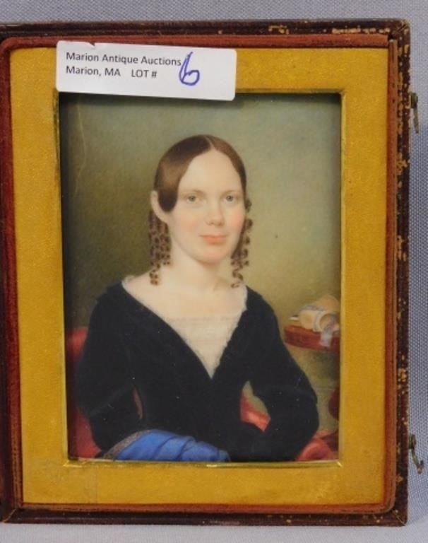 Sarah Goodrich | miniature portrait of a young seated woman | MutualArt