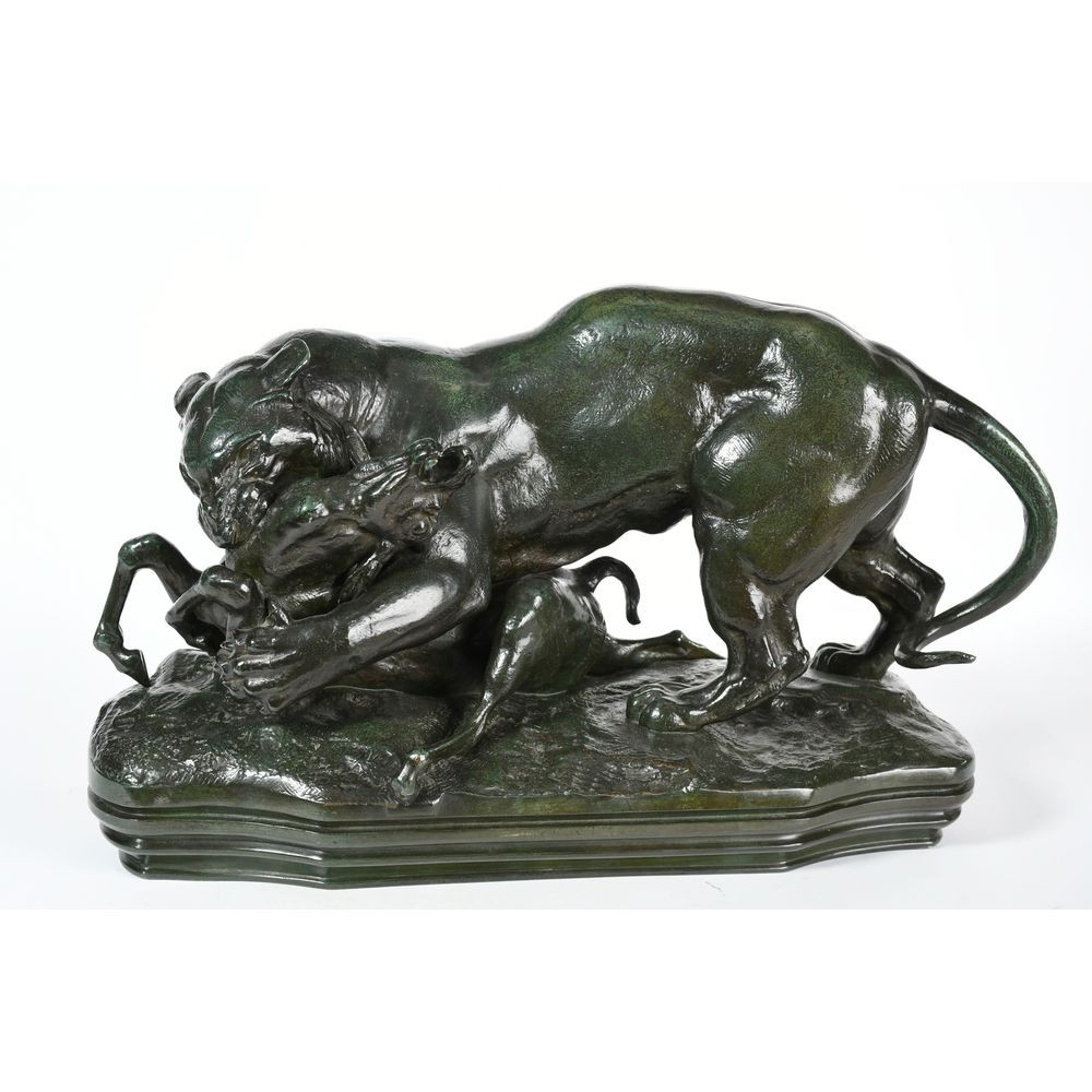 Antoine-Louis Barye | « Tigre surprenant une antilope » | MutualArt