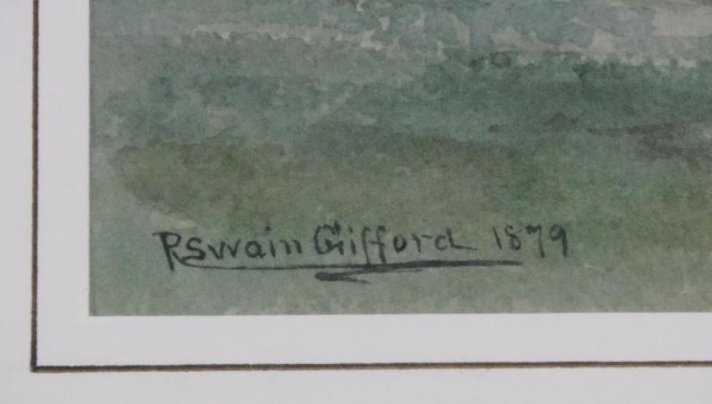 Robert Swain Gifford | depicting a coastal scene of men fishing in a ...