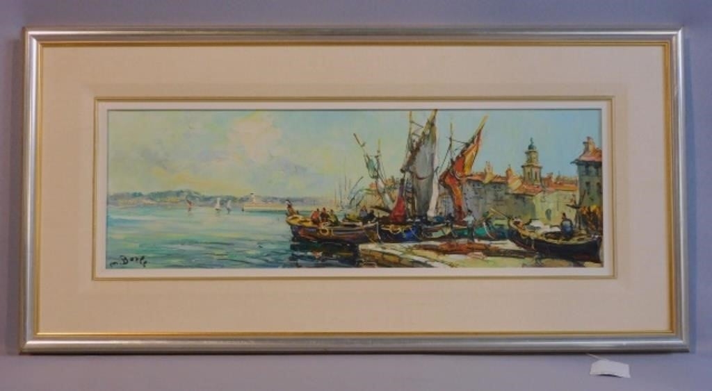 Maurice Barle | harbor scenes of Saint-Tropez. | MutualArt