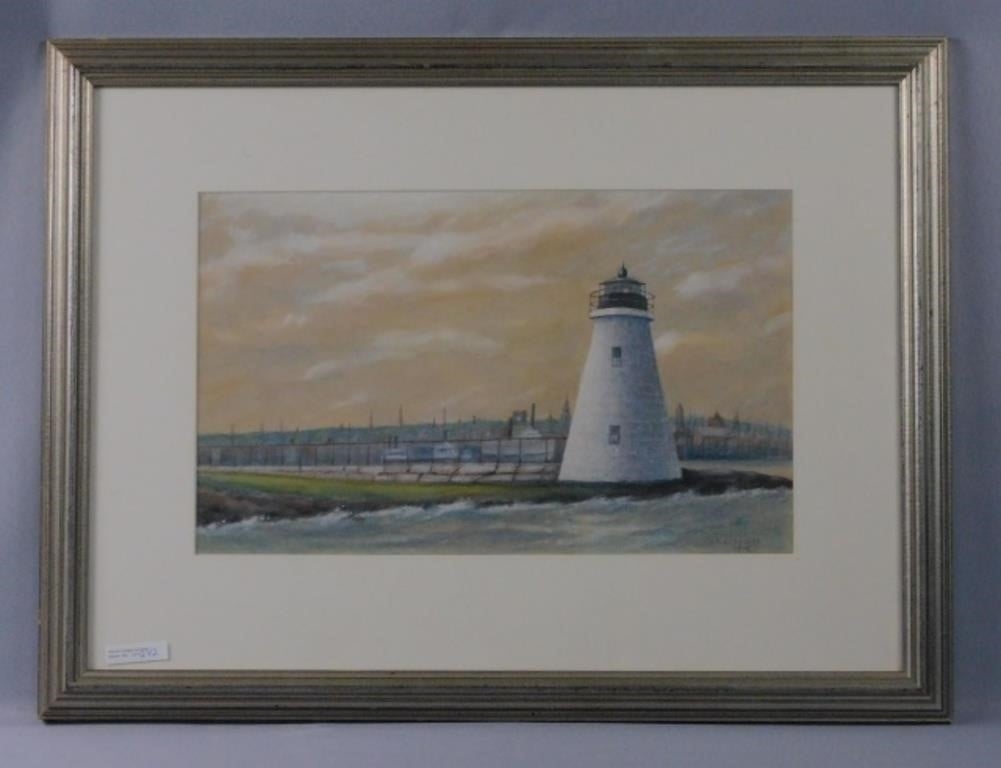 Edward Sisson | depicting Palmer Island lighthouse in New Bedford ...