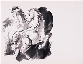 Erni Hans | Zwei Pferde (1963) | Compare similar artworks | MutualArt