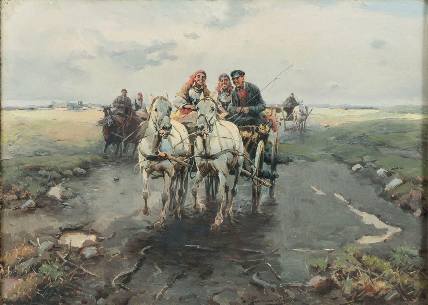 Alfred von Wierusz-Kowalski | Merry Company on a Cart | MutualArt