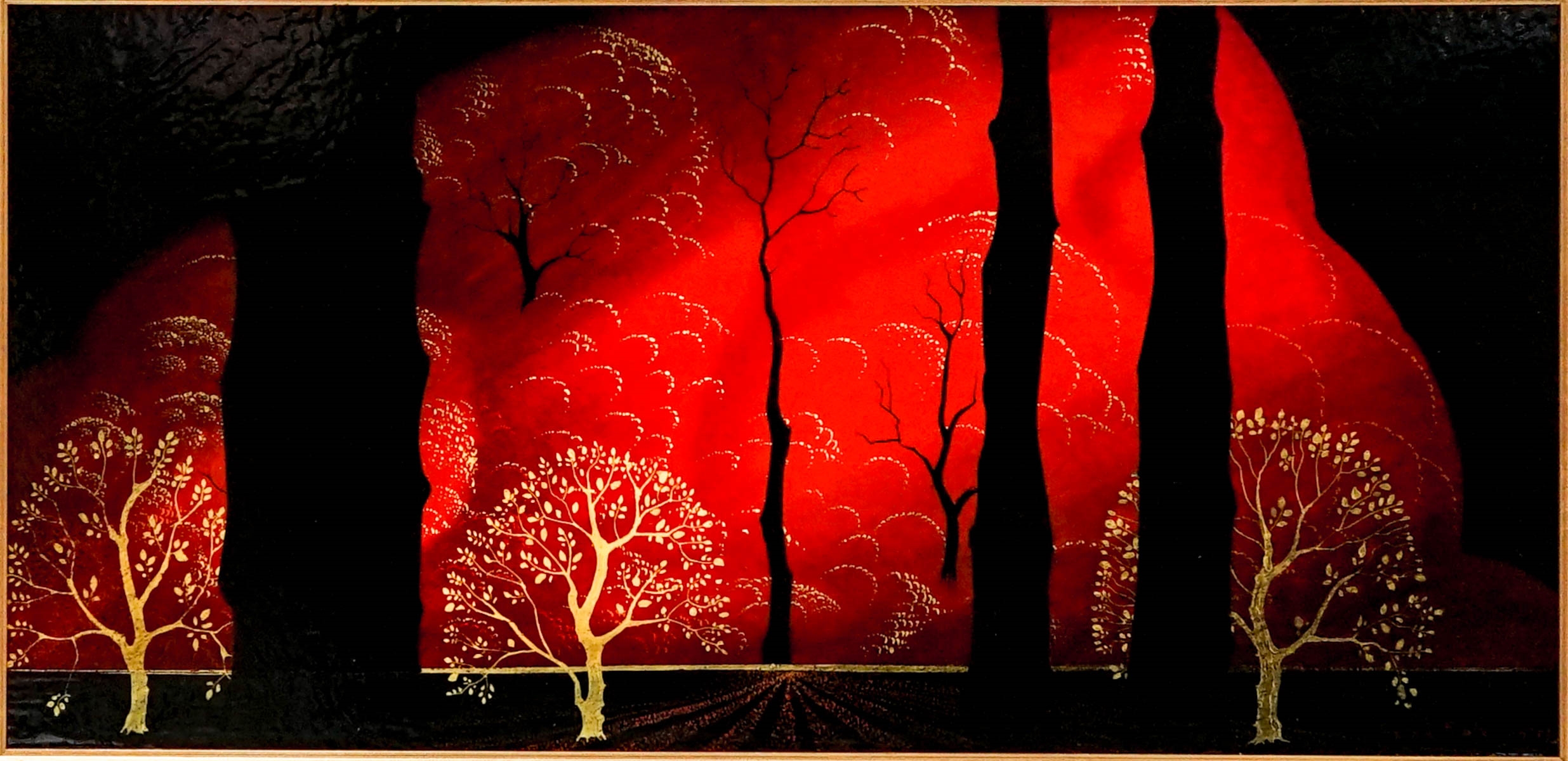 Eyvind Earle | Blazing Forest, 1996 | MutualArt