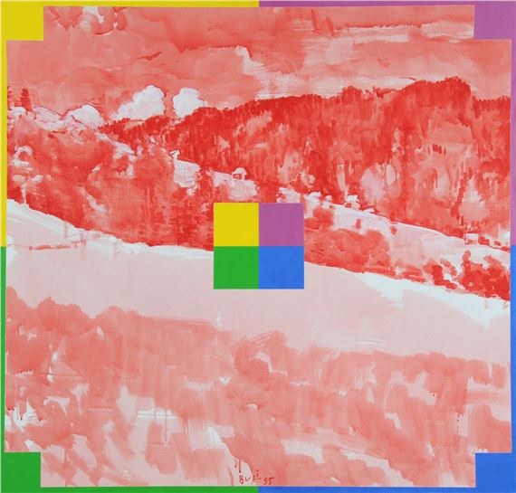 Samuel Buri | Weisse Wolken über dem Harder (1995) | MutualArt