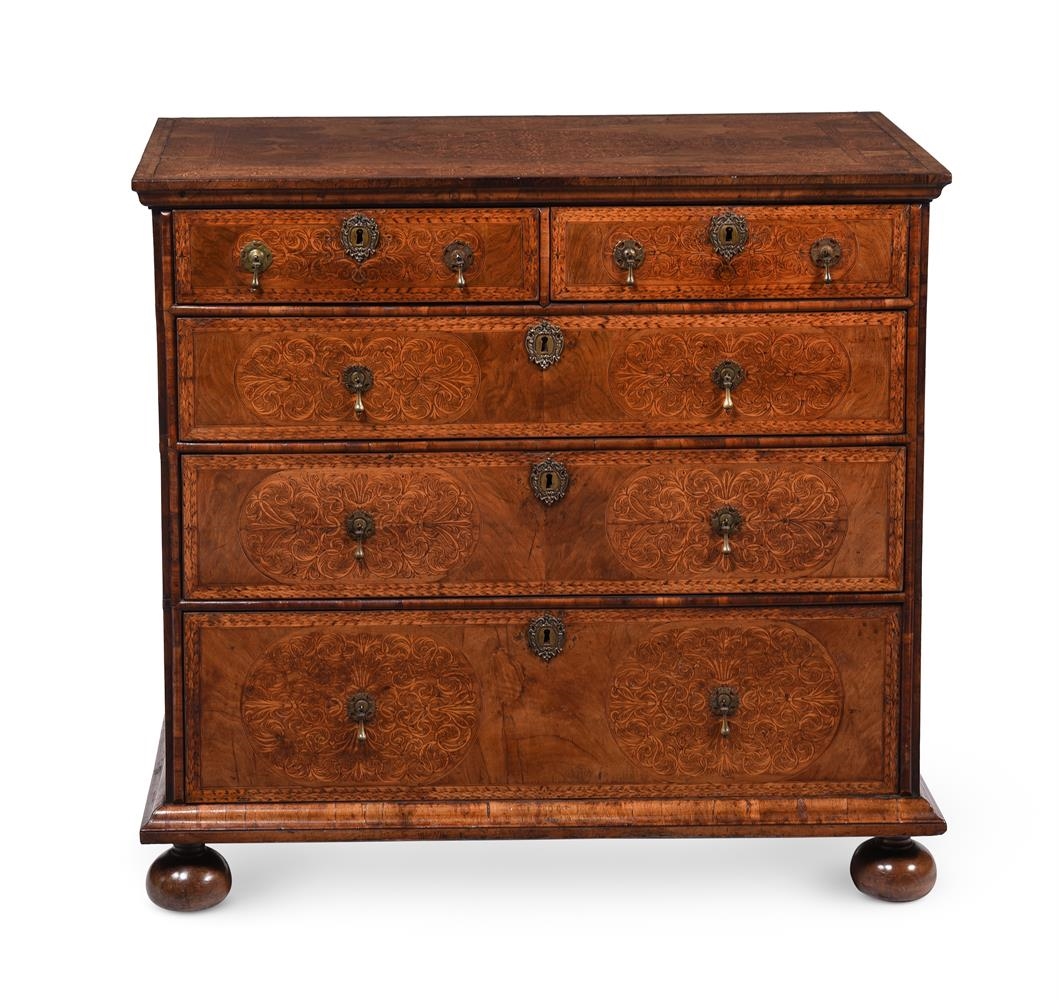 Gerrit Jensen | A WILLIAM & MARY WALNUT AND SEAWEED MARQUETRY CHEST OF ...