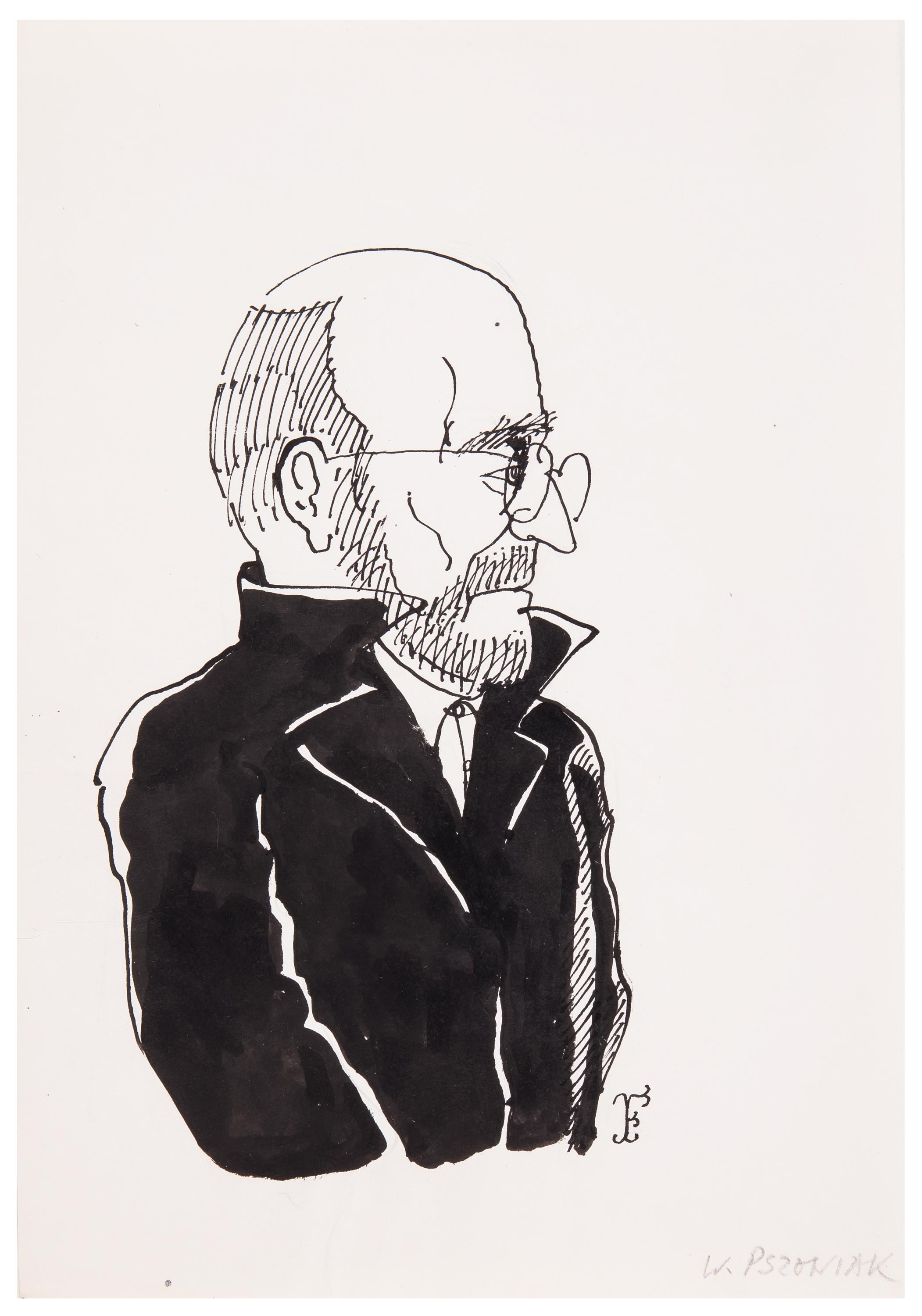 Jerzy Flisak | Karykatura Wojciecha Pszoniaka | MutualArt