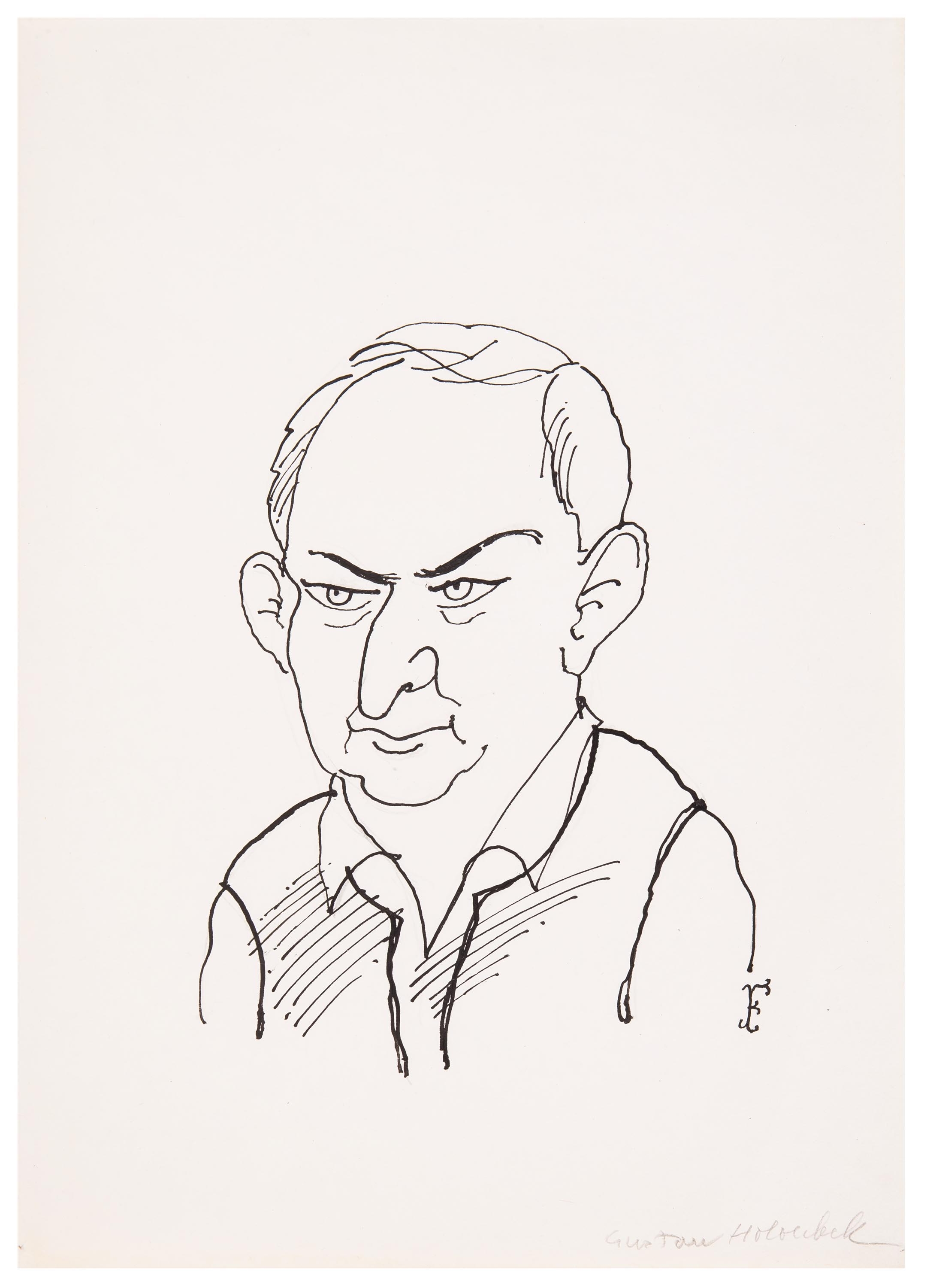 Jerzy Flisak | Karykatura Gustawa Holoubka | MutualArt