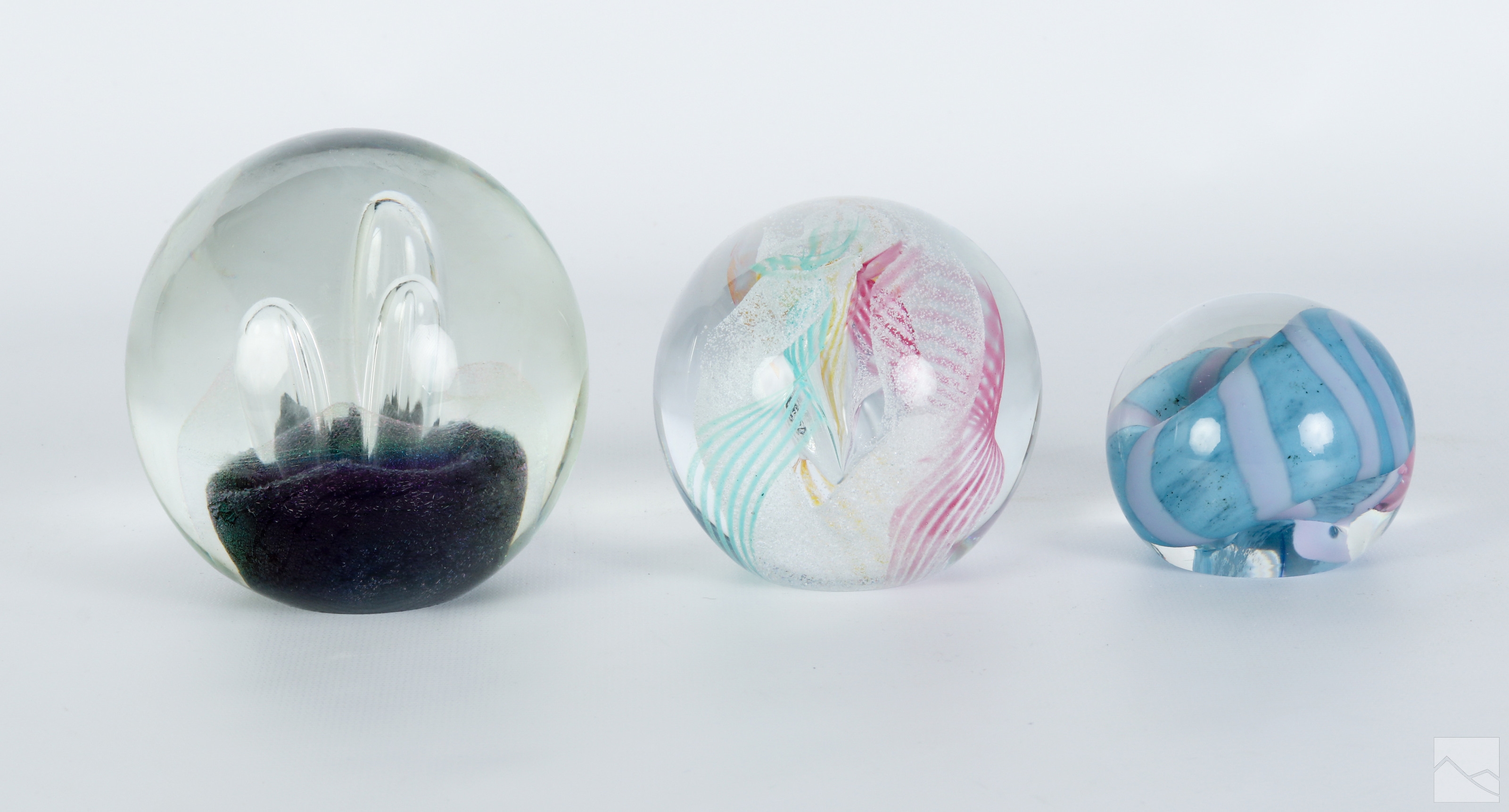 David Van Noppen | Modern Studio Art Glass Paperweight SIGNED 3pc LOT ...