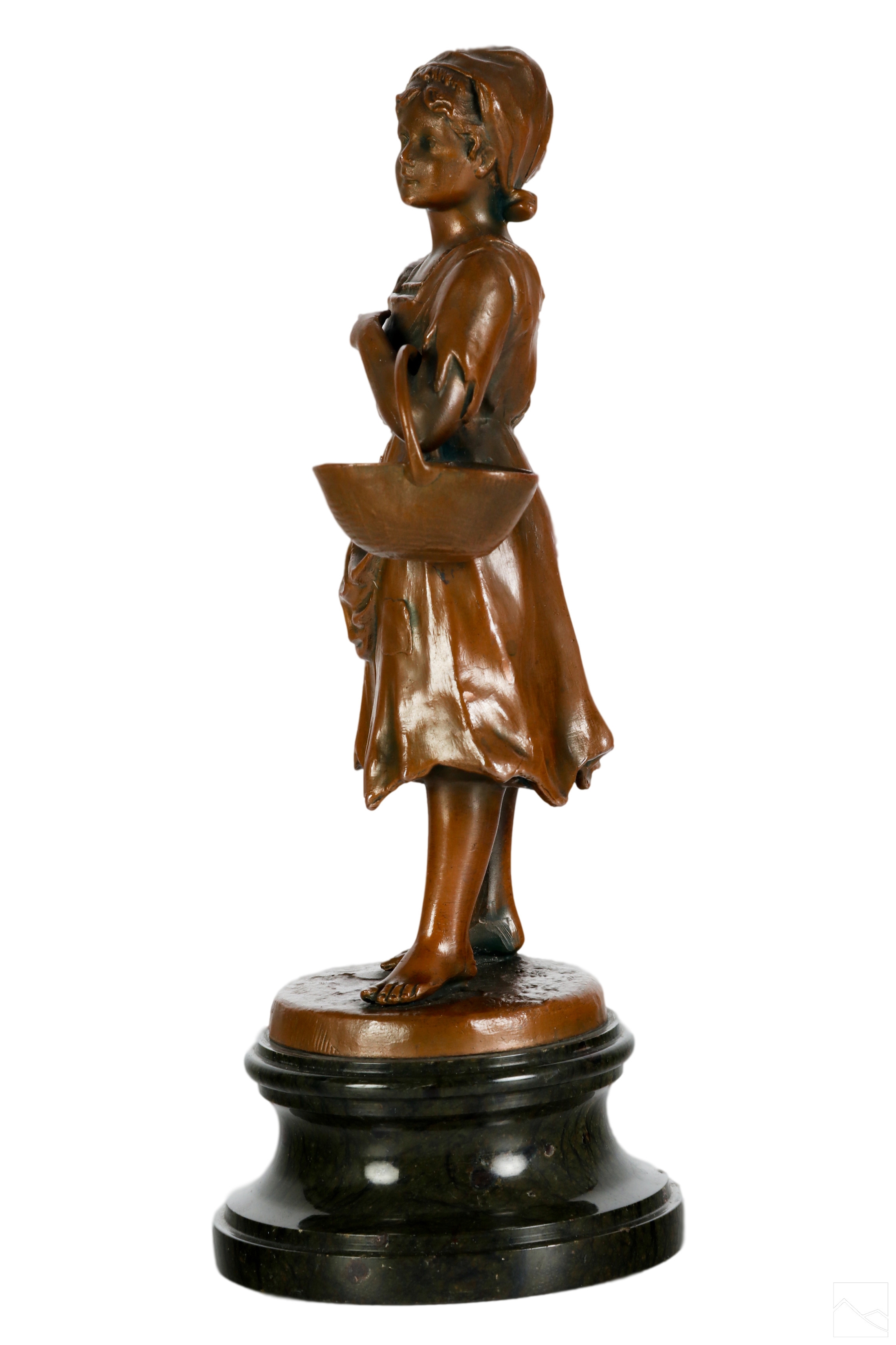 Ernest Justin Ferrand | French Barefoot Peasant Farm Girl Bronze ...