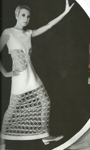 Pierre Cardin | Evening dress in white polyester twill | MutualArt