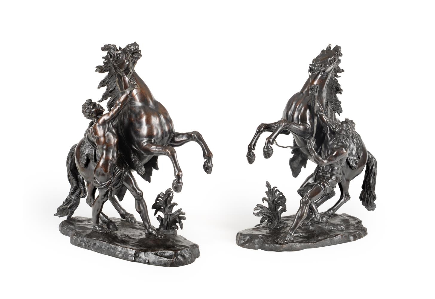 Guillaume Coustou the Elder | A LARGE PAIR OF BRONZE MARLY HORSES ...