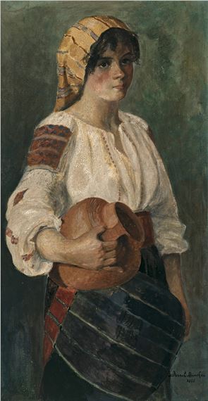 Daniel Israel | Mädchen mit Krug (1888) | MutualArt
