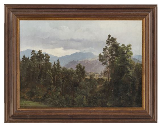 Edward Theodore Compton | Baum bestandene Gebirgslandschaft (1849 ...