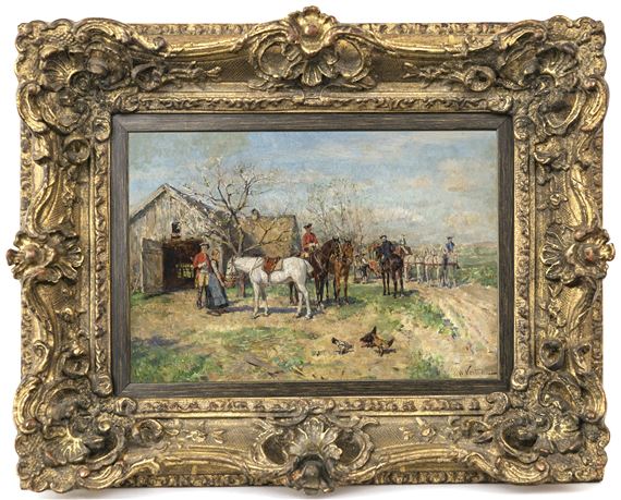 Wilhelm Velten | Reiter bei der Rast (1847) | MutualArt