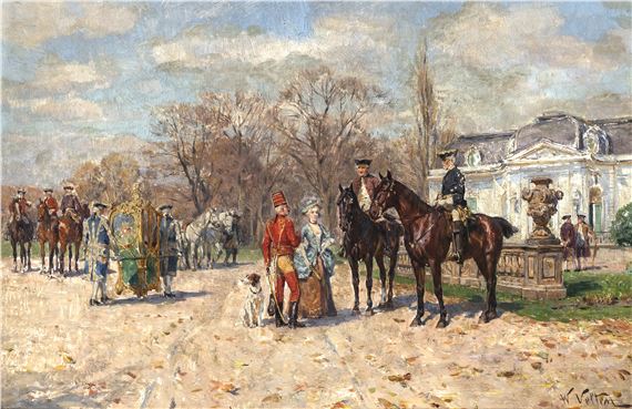 Wilhelm Velten | Begegnung vor dem Schloss (1847) | MutualArt