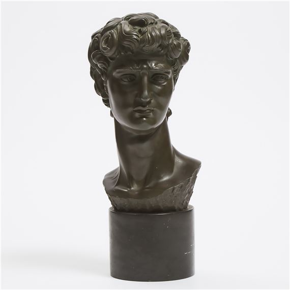 Michelangelo | Bronze Patinated Composite Head of David, 20th century ...