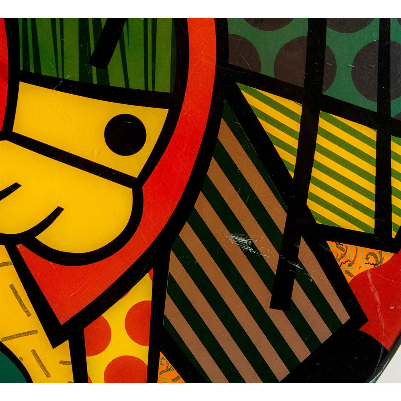 Romero Britto | Modern Pop Art Round Table Top | MutualArt