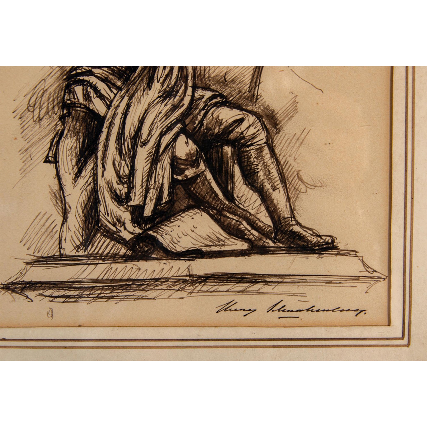 Henry Ernest Schnackenberg | Portrait of a seated man on paper | MutualArt