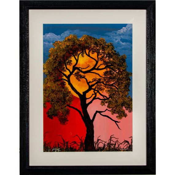 David Najar | Landscape with a tree, evening spectrum | MutualArt