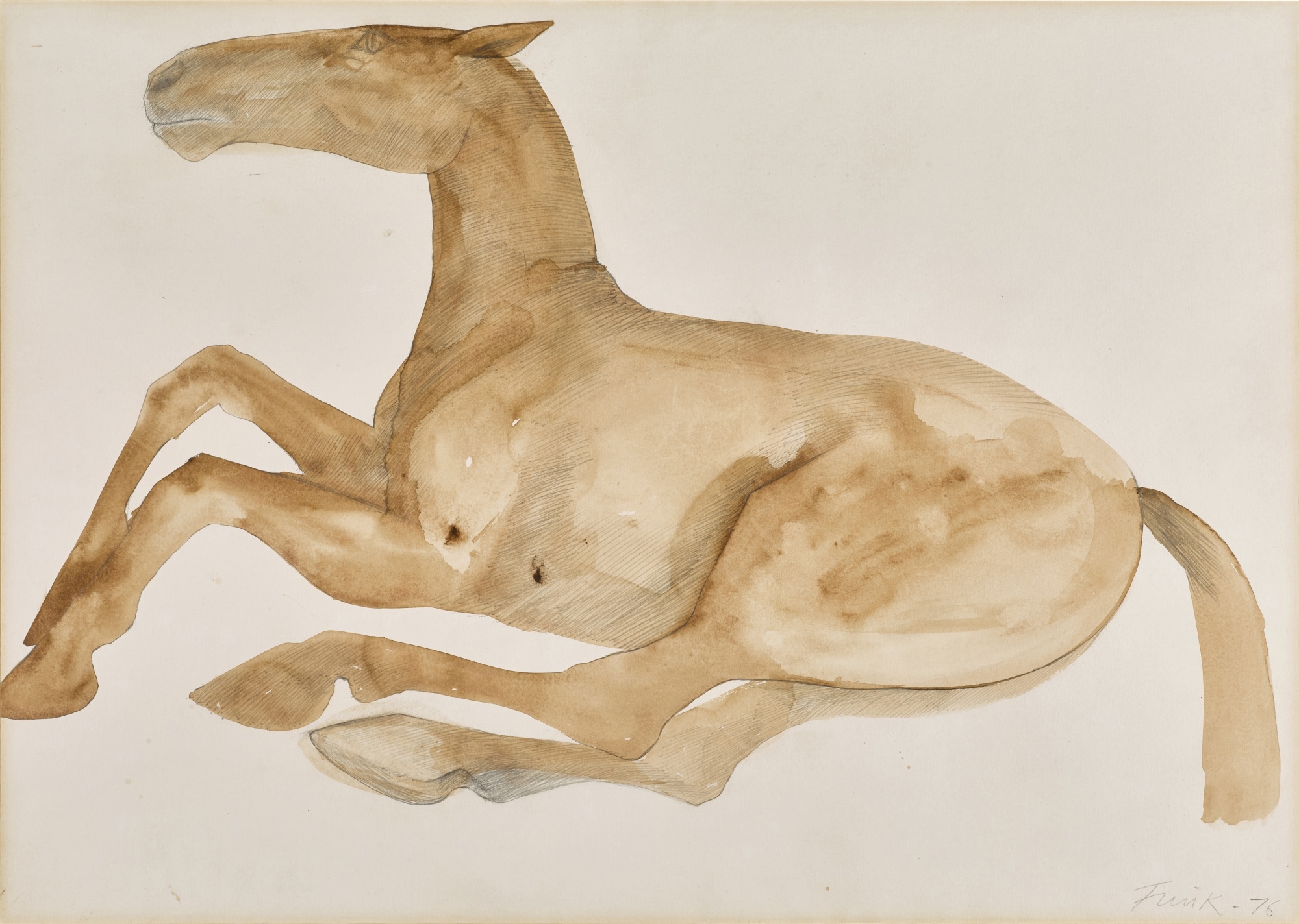 Elisabeth Frink | Lying Down Horse (1976) | MutualArt