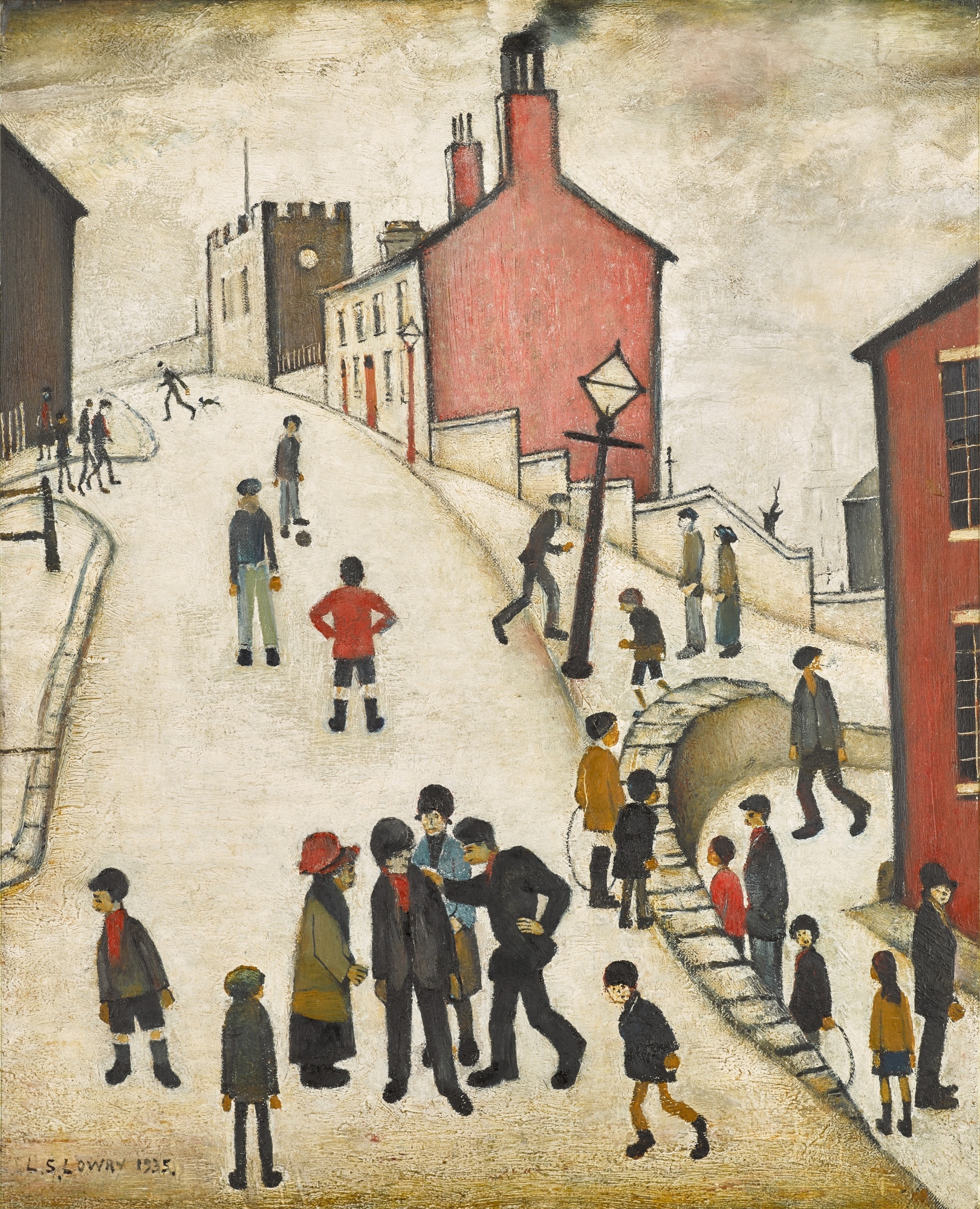 Laurence Stephen Lowry | Road Over the Hill (1935) | MutualArt