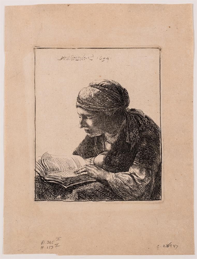 Rembrandt van Rijn | WOMAN READING (1634) | MutualArt