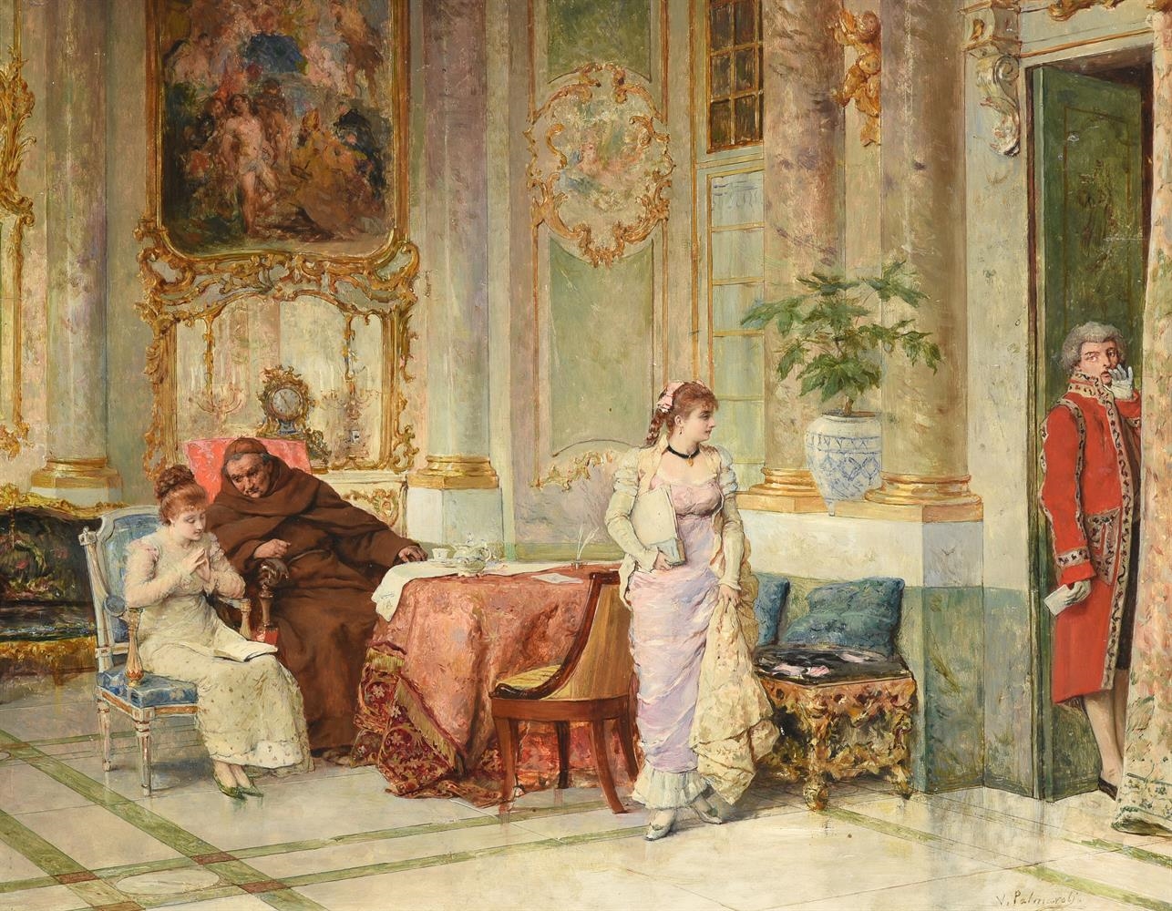 Vicente Palmaroli y González | THE INTERRUPTED LESSON | MutualArt