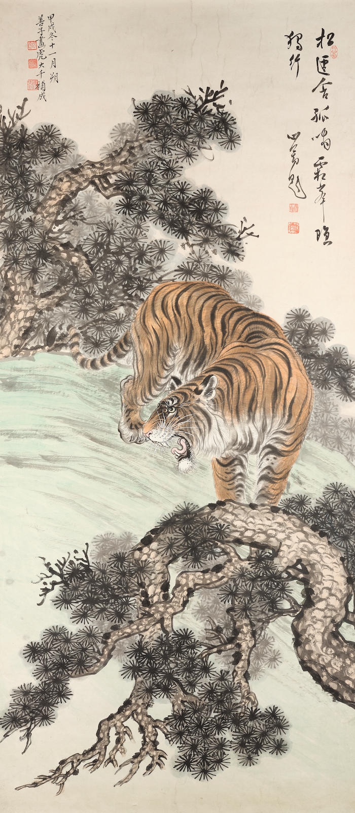 Zhang Shanzi | Tiger and Pine Trees (1934) | MutualArt