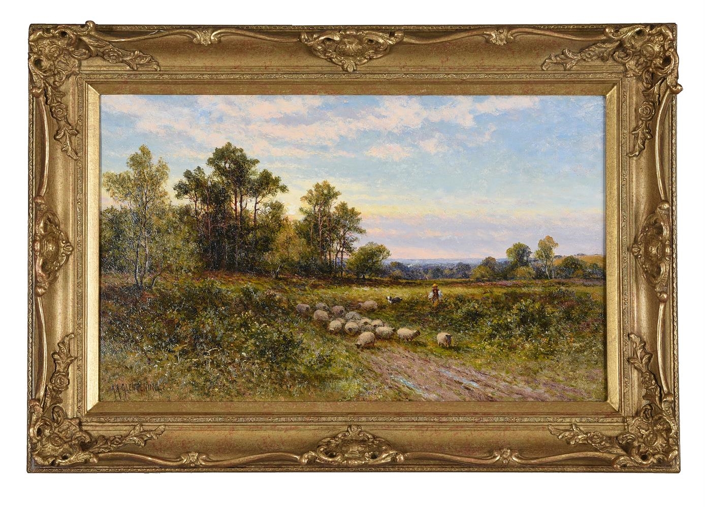 Alfred Augustus Glendening, Sr. | A PAIR OF LANDSCAPES WITH A SHEPHERD ...