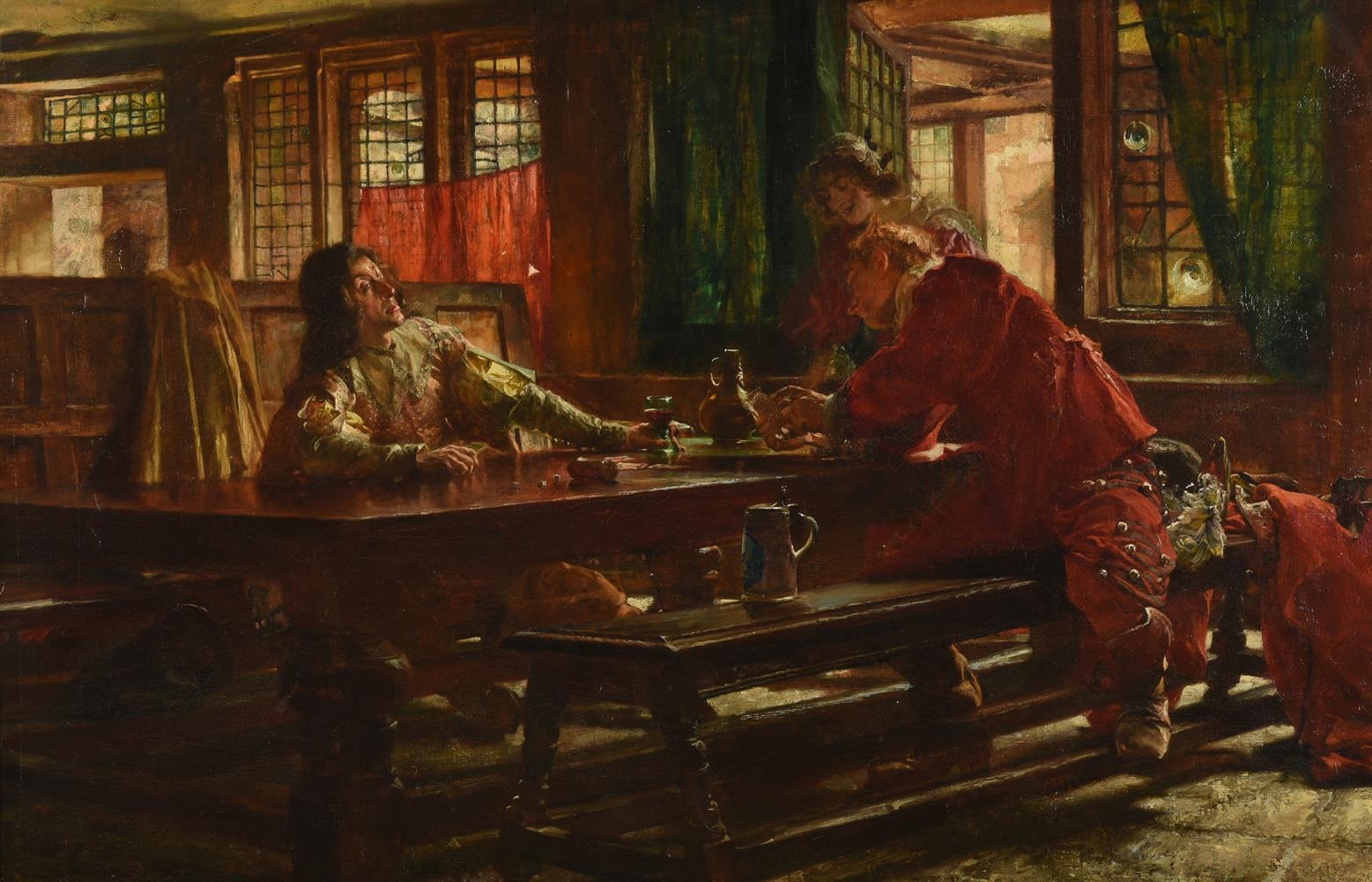 Edgar Bundy | CAVALIERS IN A TAVERN (1900) | MutualArt