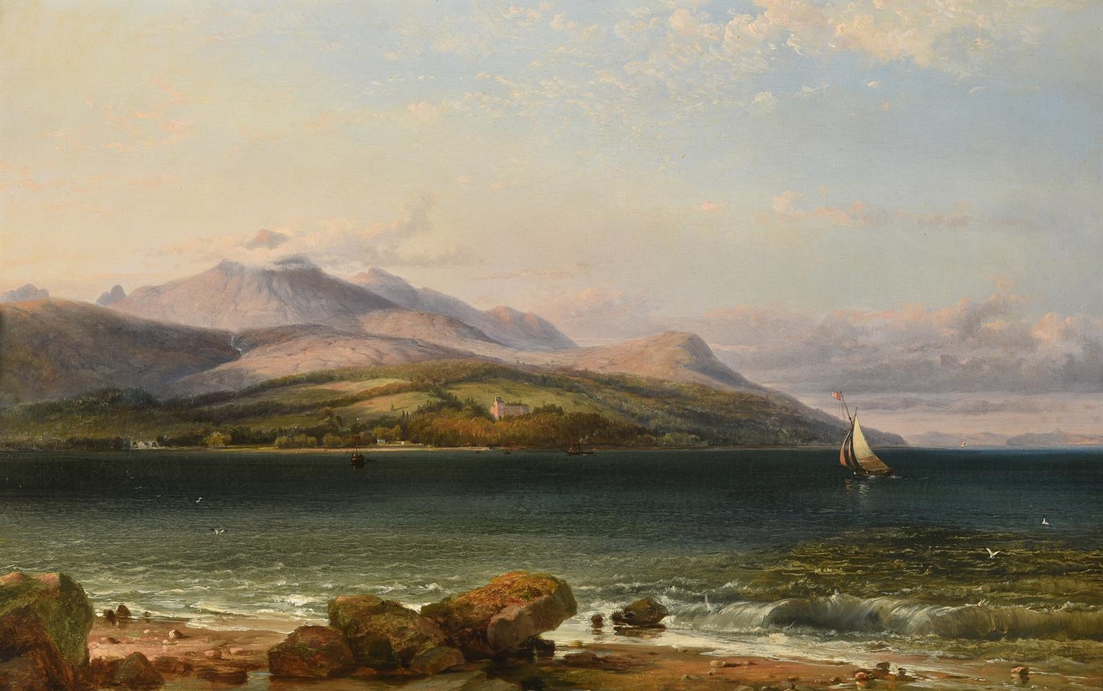 George Edwards Hering | THE ISLE OF ARRAN WITH BRODICK CASTLE | MutualArt