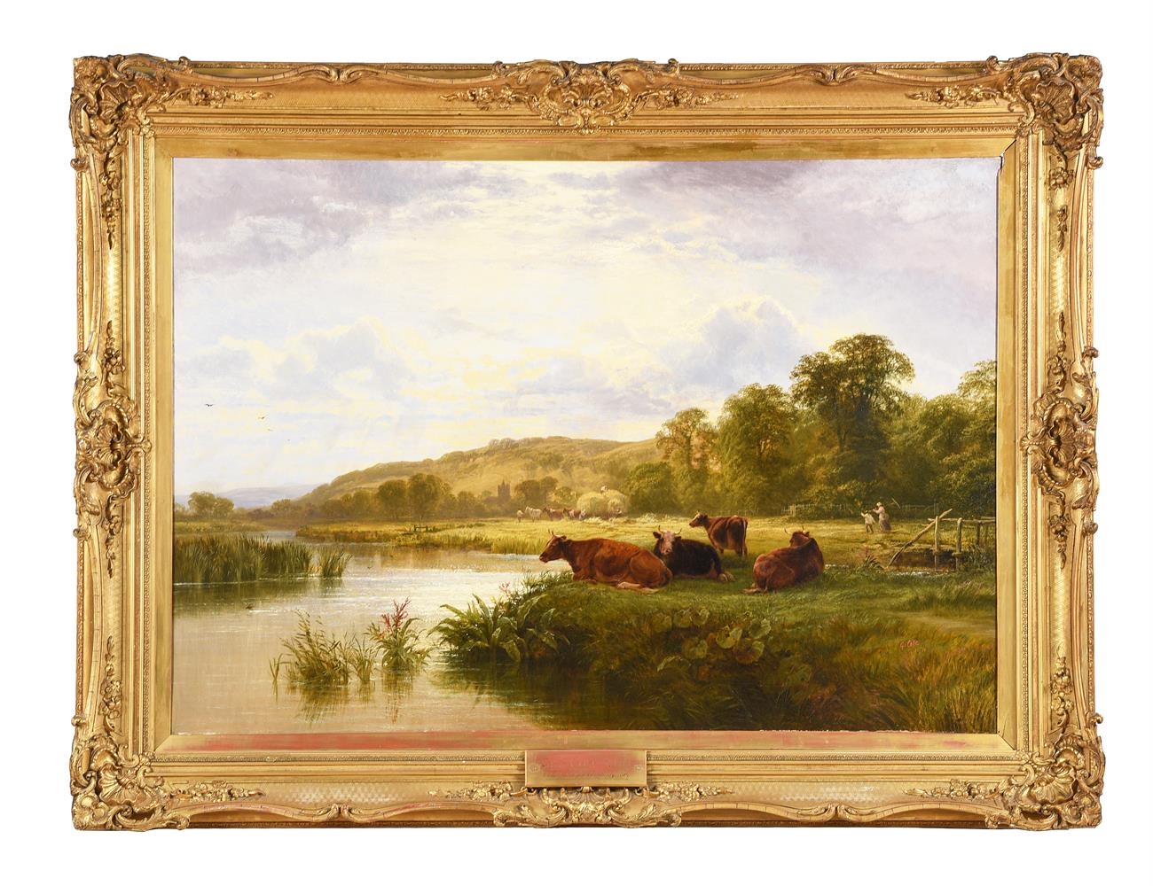 George Cole | CATTLE IN A RIVER LANDSCAPE (1874) | MutualArt