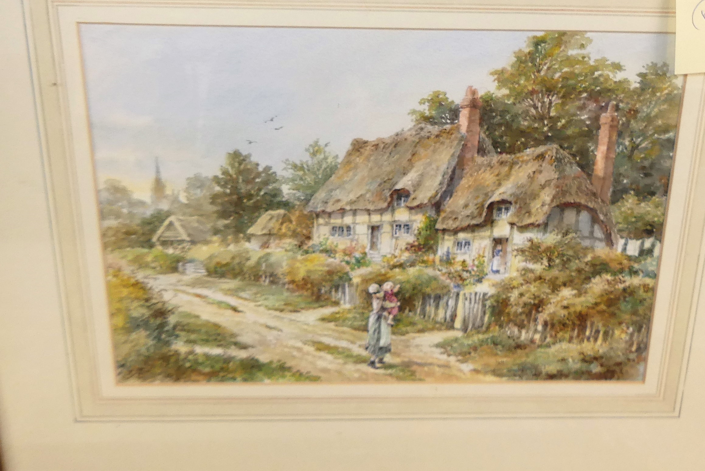Edward Swan | - Mother and daughter outside a timbered thatched cottage ...