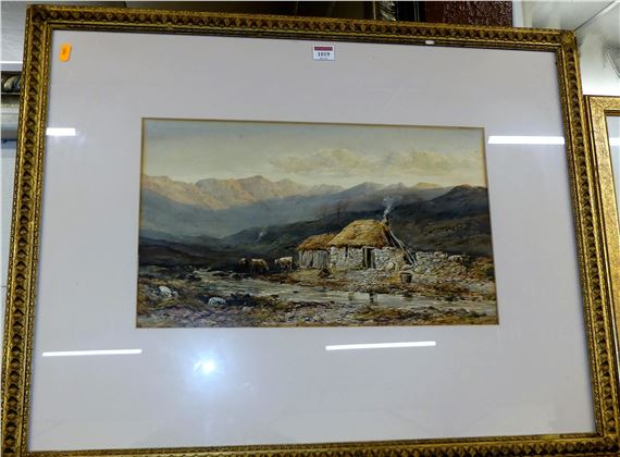 Edward Tucker | Stone cottage and cattle in a north country landscape ...