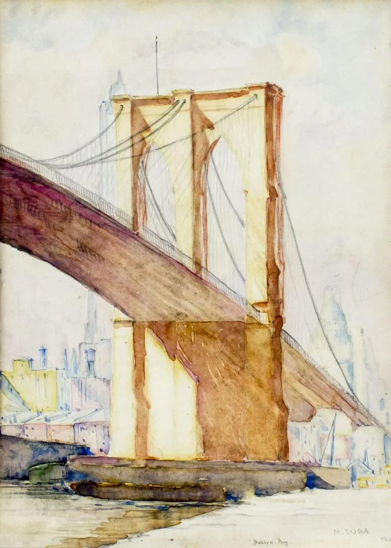 Miklos Suba | Brooklyn Bridge (1927) | MutualArt