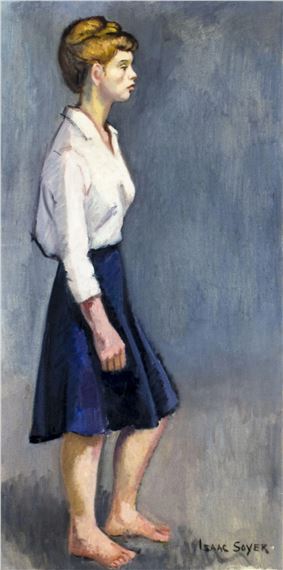 Isaac Soyer | Barefoot Woman in Blue Skirt | MutualArt