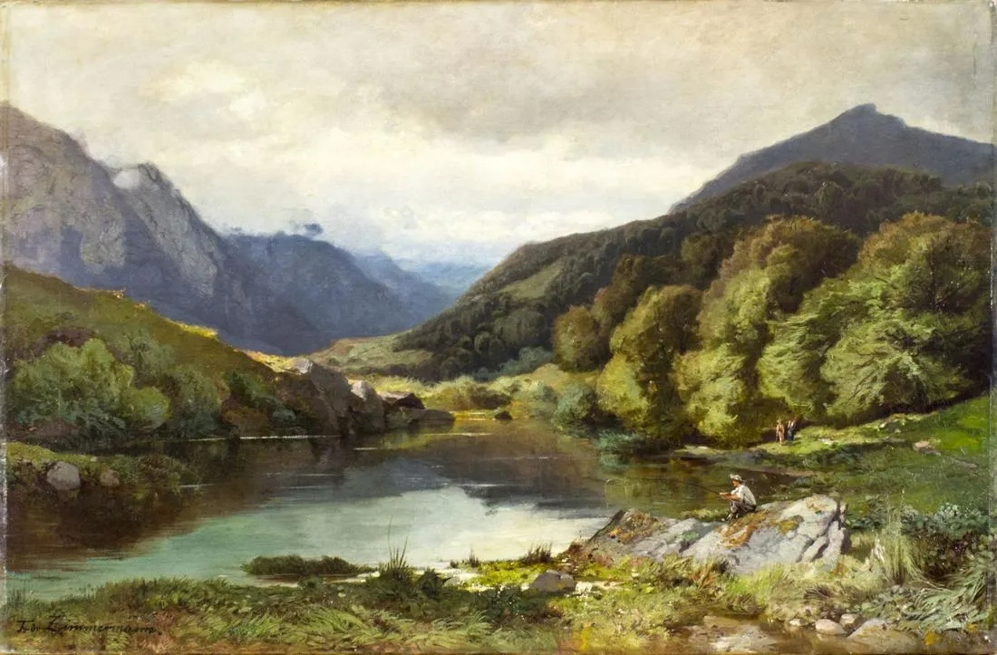Friedrich Zimmermann | Mountain Lake Landscape | MutualArt