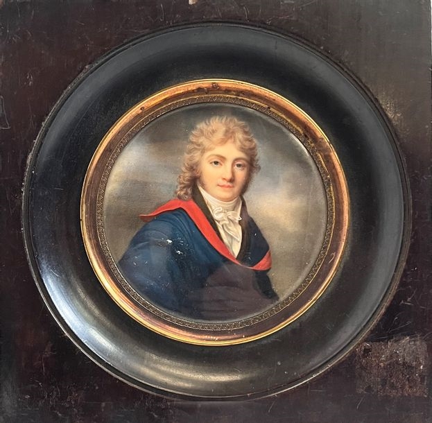 Jean-Baptiste-Jacques Augustin | Portrait of a young man with a blue ...