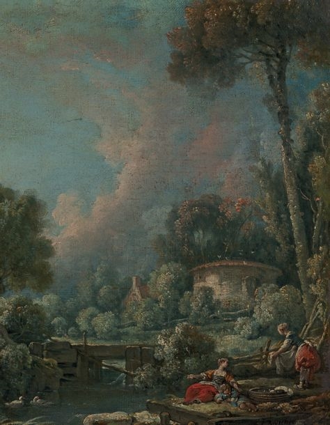 François Boucher | 1 - Landscape with a dovecote. (1770) | MutualArt