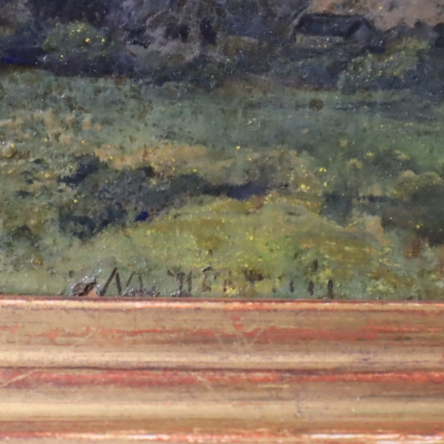 Max Hartwig | Flusslandschaft mit Bauernhäusern | MutualArt