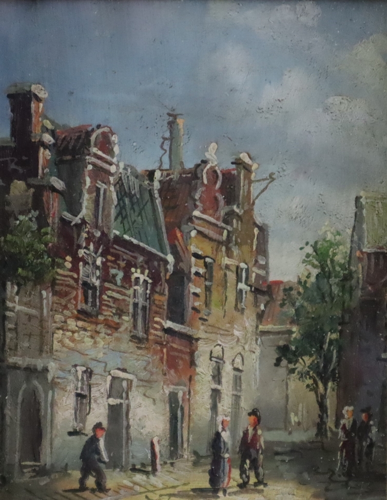 Cornelis Springer | Belebte niederländische Straßenszene in der Art von ...
