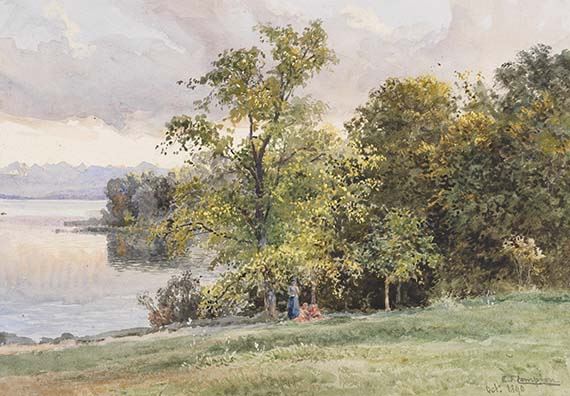 Edward Theodore Compton | Landschaft am Starnberger See (1890) | MutualArt