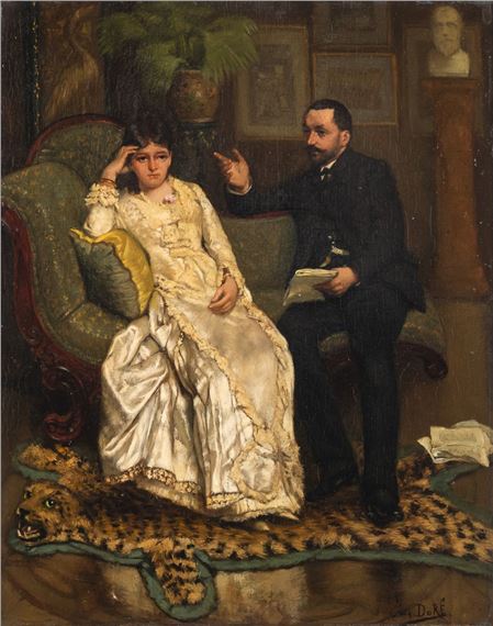 Jacques Doré | A couple in a parlour | MutualArt