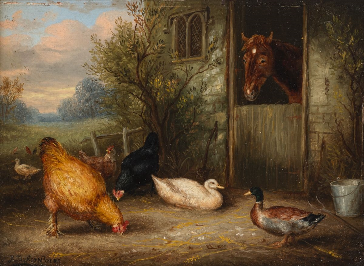 Arthur Jackson | On a poultry farm (Circa 1885) | MutualArt