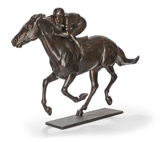 Helmut Diller | Race Horse with Jockey in full Gallop (1978) | MutualArt