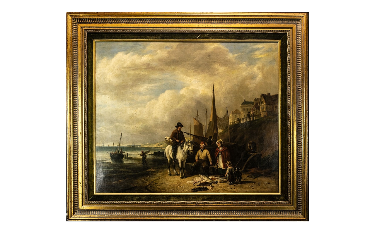 William Shayer Sr. | Fisherman on a beach with his catch | MutualArt