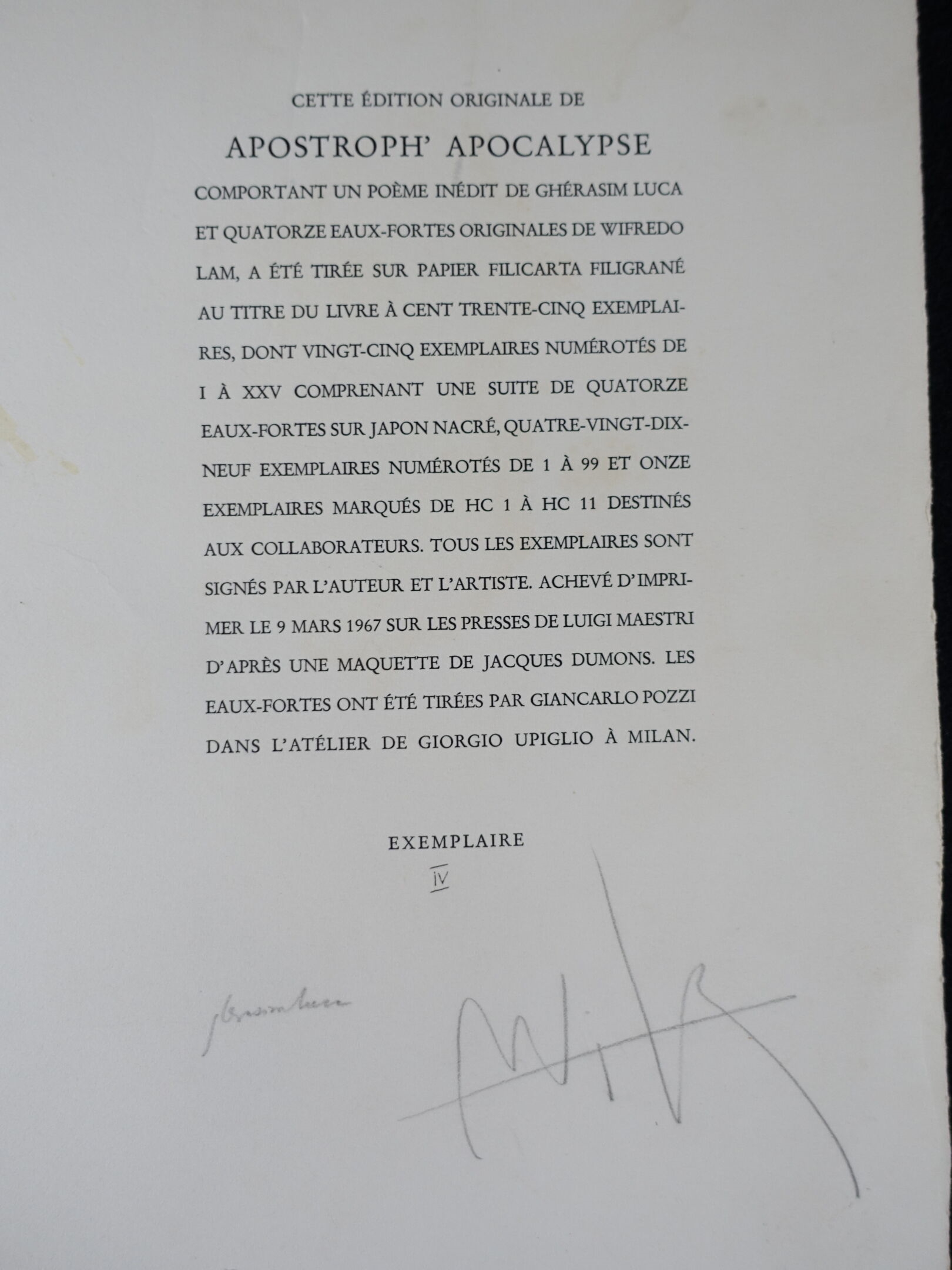 Wifredo Lam | Suite de huit eaux-fortes réalisées pour illustrer le ...